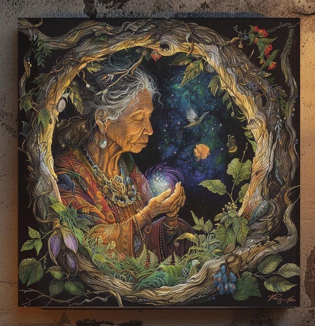 Spiritual Mother Earth Magical Fantasy Nature Art, Abstract Gaia ...