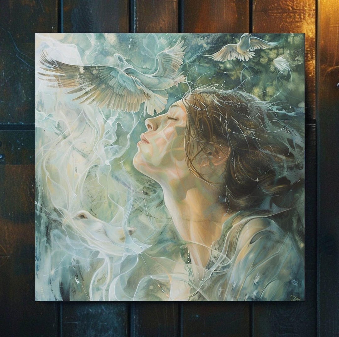 Ethereal Goddess Wall Art Mystical Canvas Goddess Canvas Art Ethereal ...