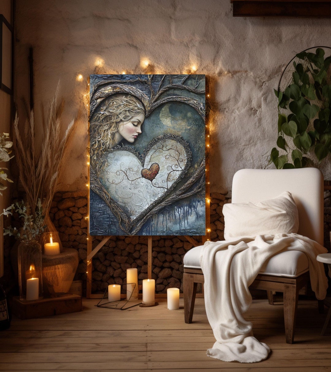Enchanted Romantic Wall Decor, Whimsical Love Artwork, Romantic Wall ...