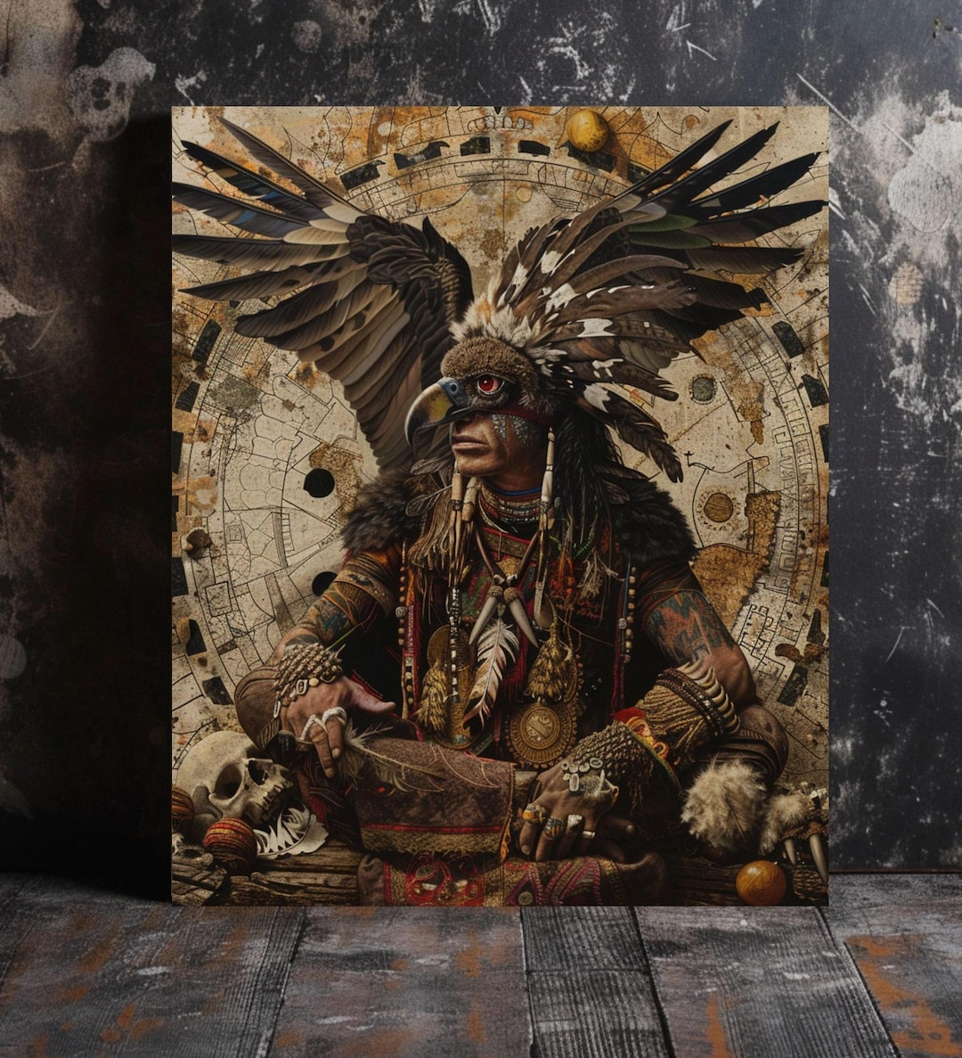 Ancient Shamanism Canvas Art, Indigenous Culture Home Decor, Shaman ...