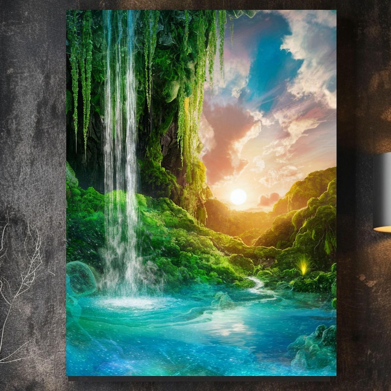 Waterfall Wall Decal - Etsy