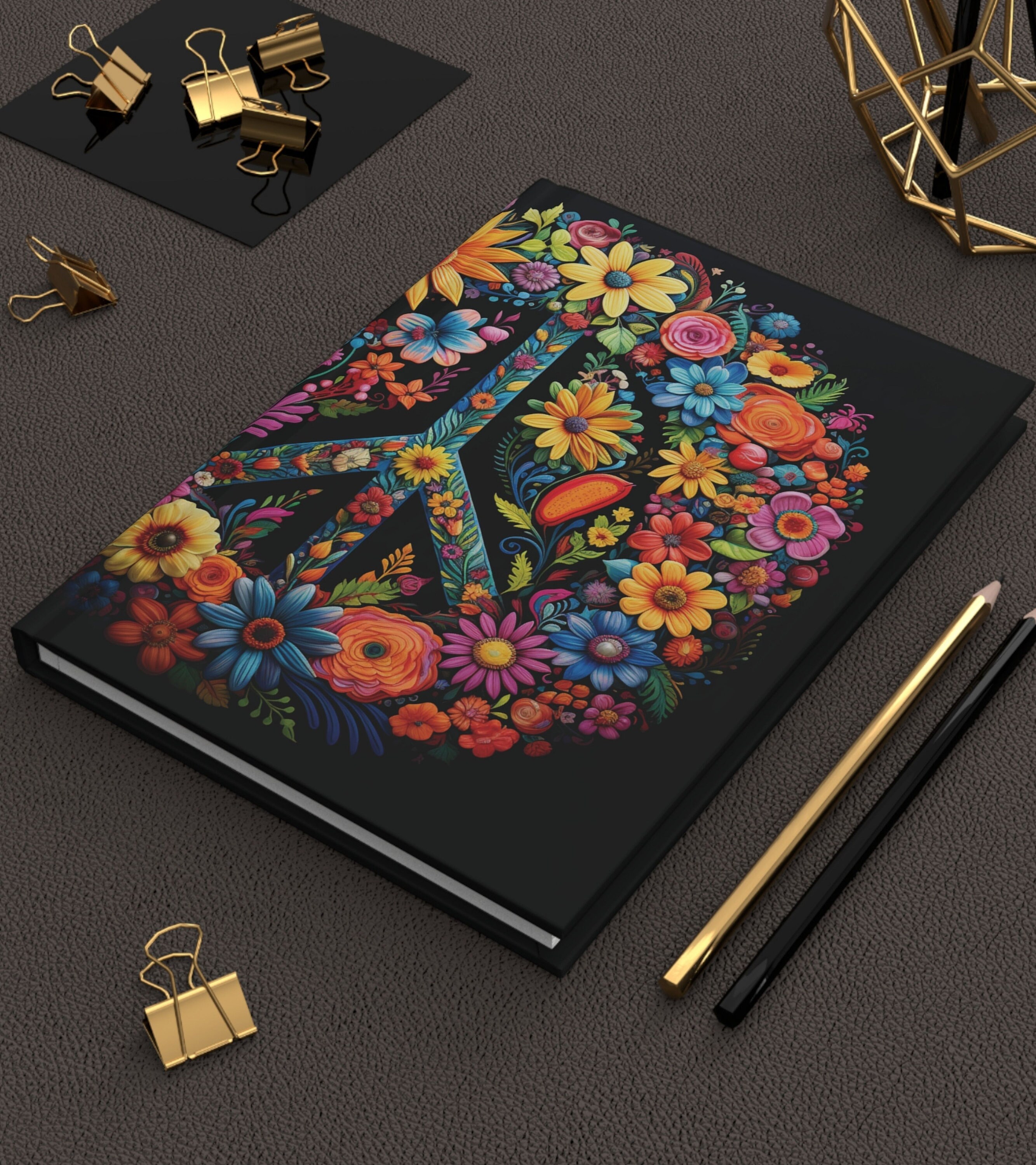 Peace Sign Notebook, Blank Journal, Lined Journal, Hippie Journal ...