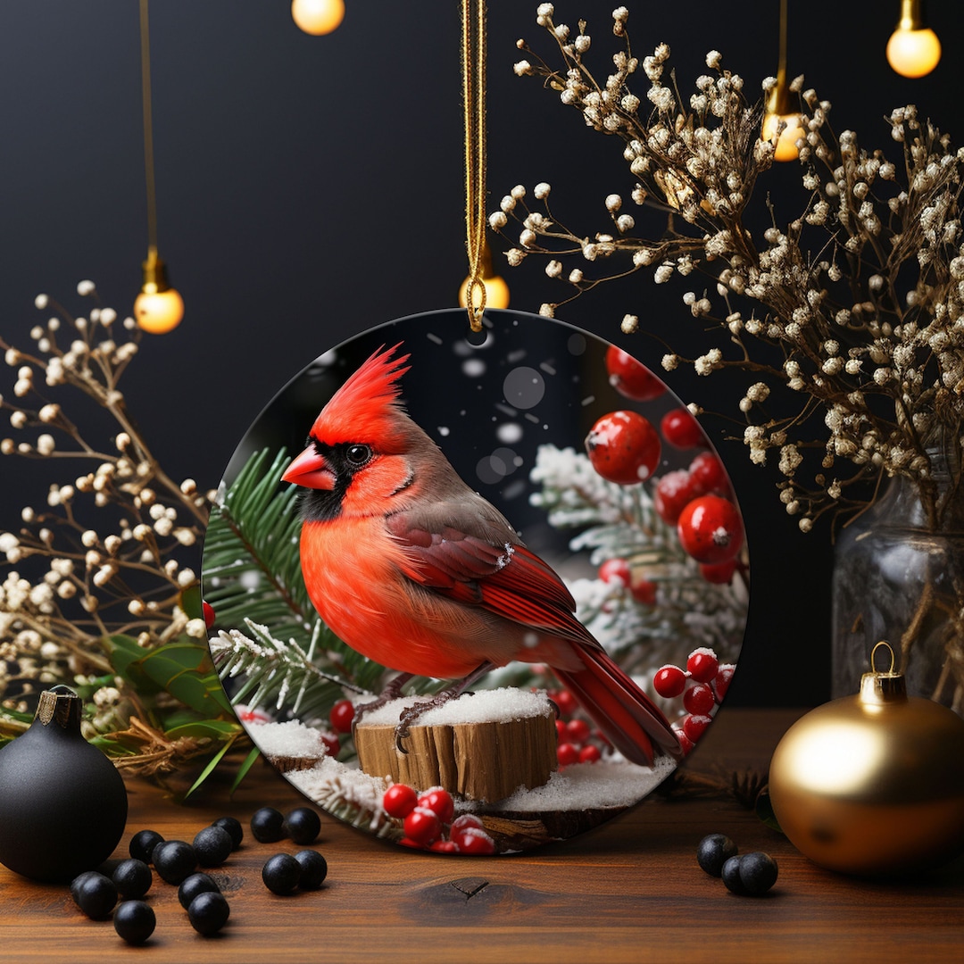 Cardinal Christmas Ornament, Cardinal Decor, Christmas Tree Decorations ...