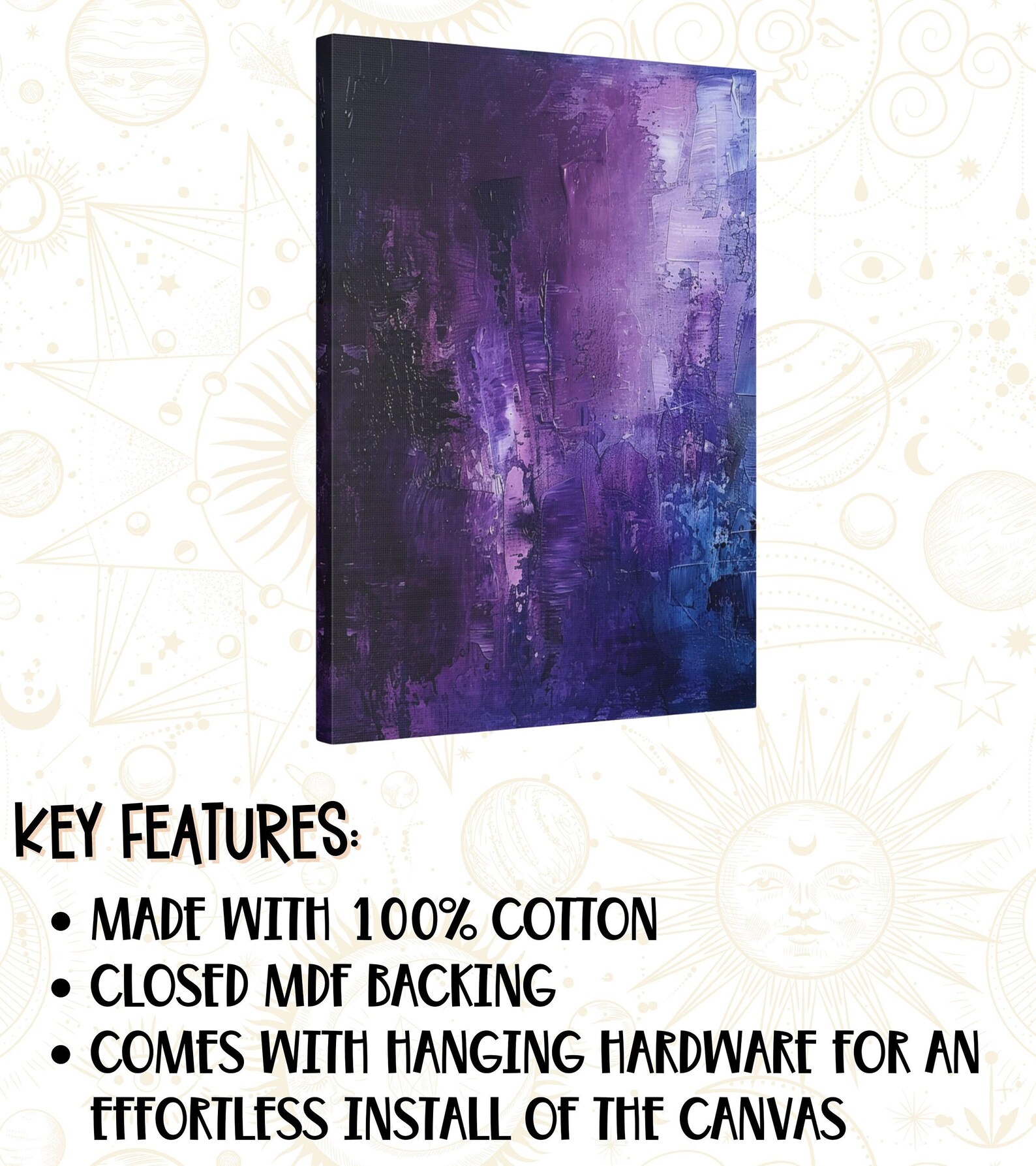 Indigo Canvas Art, Amethyst Indigo Abstract Canvas Art, Amethyst Canvas ...
