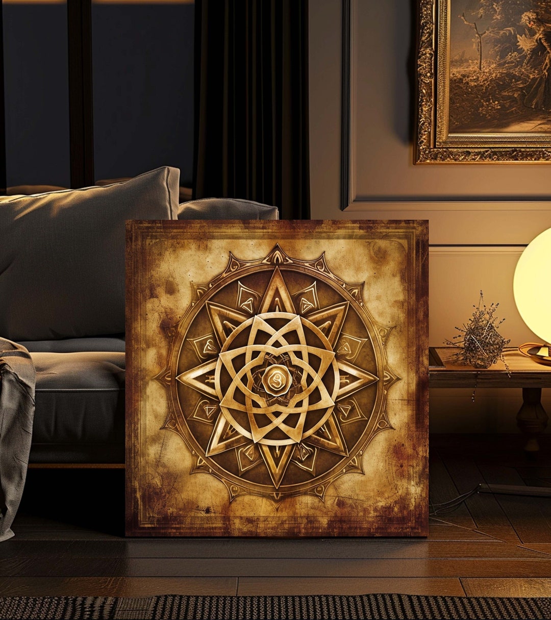 Sacred Mystic Symbol Canvas Wall Art, Meditation Home Decor ...