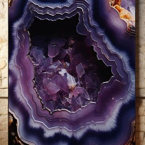 Amethyst Healing Crystal Stone Purple Geode Canvas Wall Art Home Decor ...