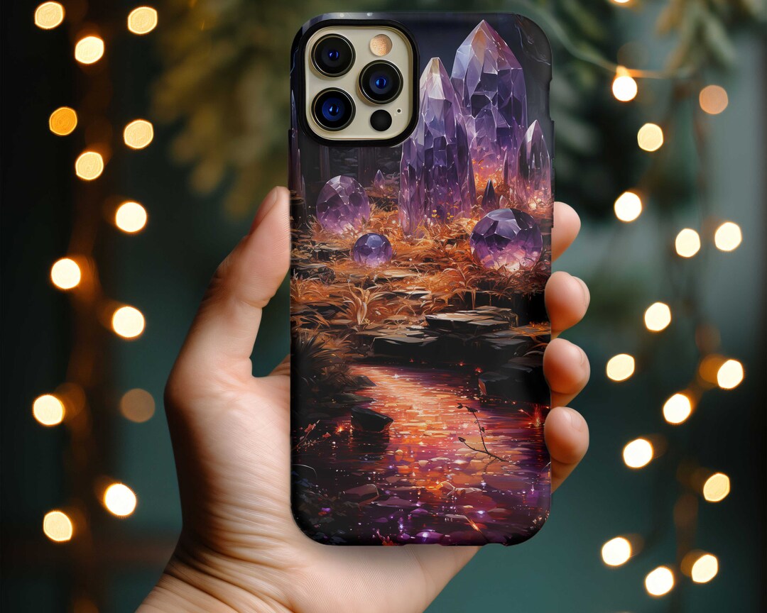 Mystical Crystal Cave Phone Case, Healing Crystal Phone Case, Magical ...