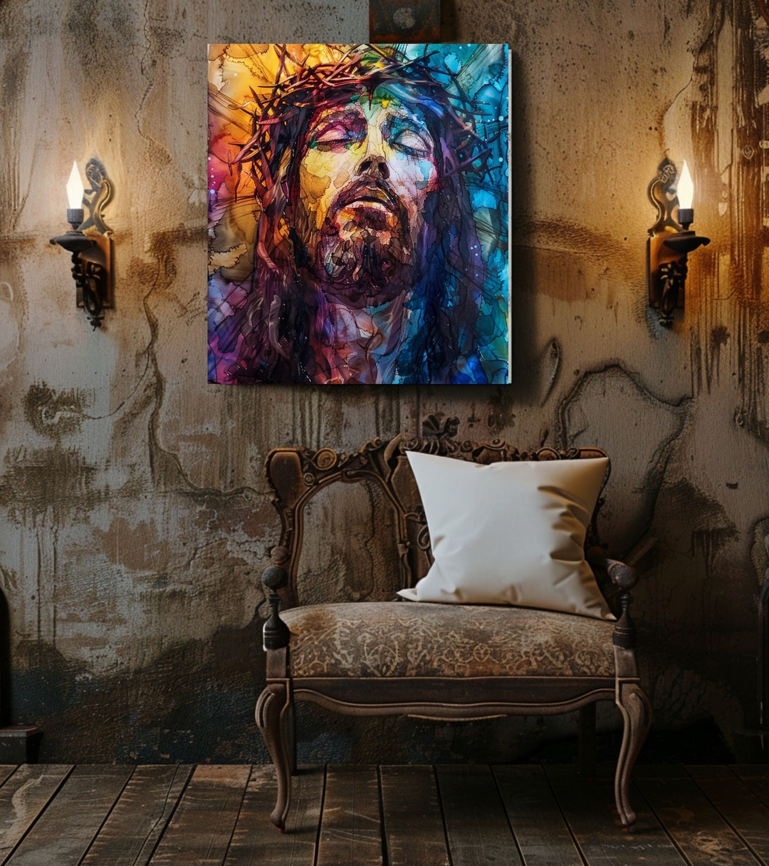 Divine Resonance Jesus Christ Inspired Alcohol Ink Canvas Art ...