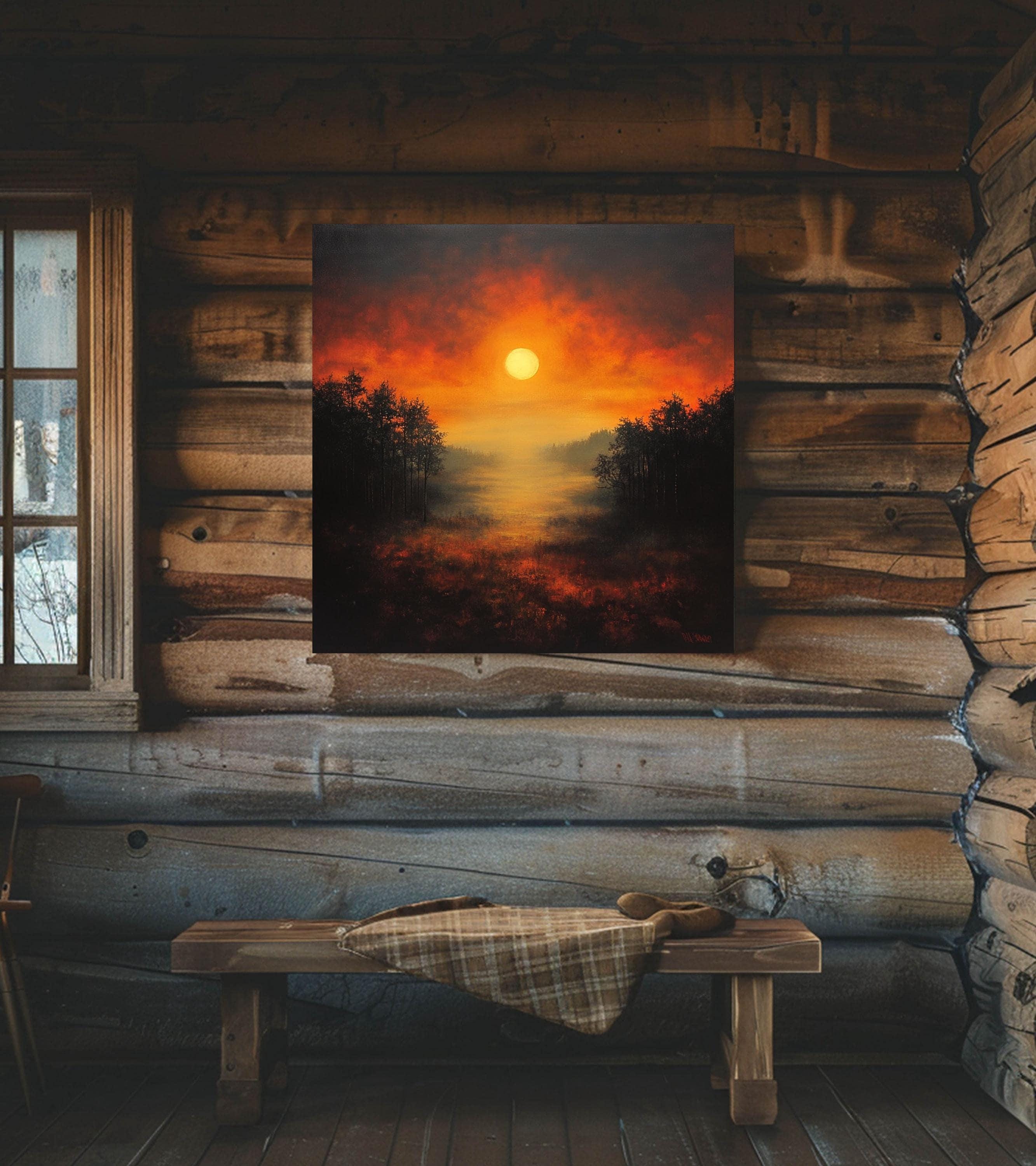 Magical Sunset Canvas Wall Art, Mystical Canvas Painting Home Decor ...