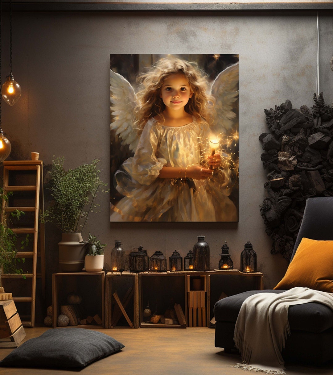 Ethereal Angel Canvas Wall Art - Etsy