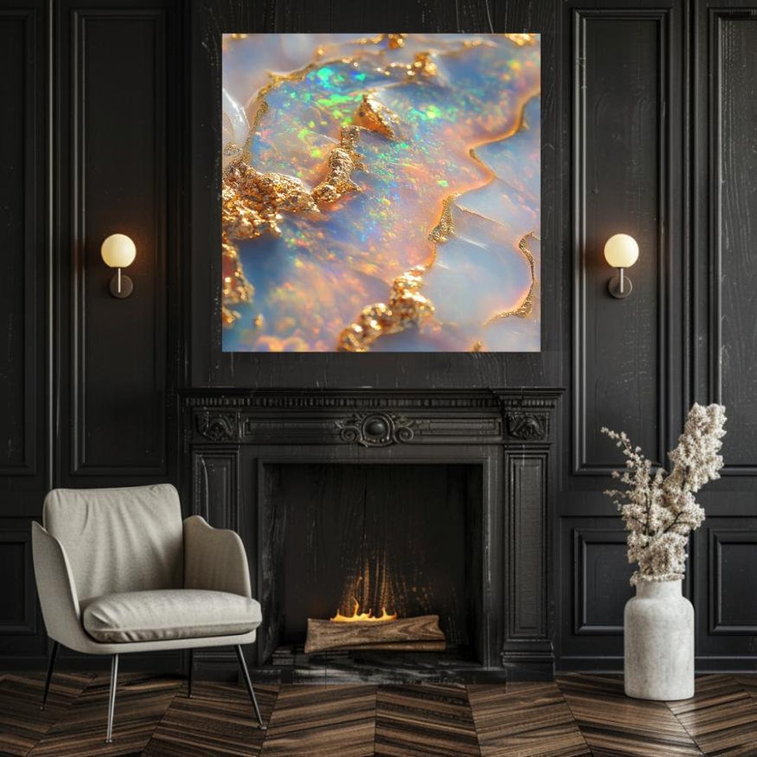 Gemstone Wall Art Canvas, Mystical Wall Art, Large Wall Art Canvas ...