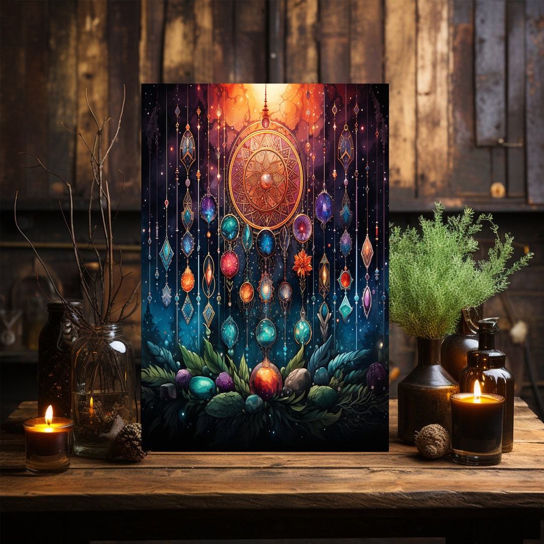 Mystical Seven Chakra Wall Art, Chakra Wall Decor, Chakra Symbols Decor ...