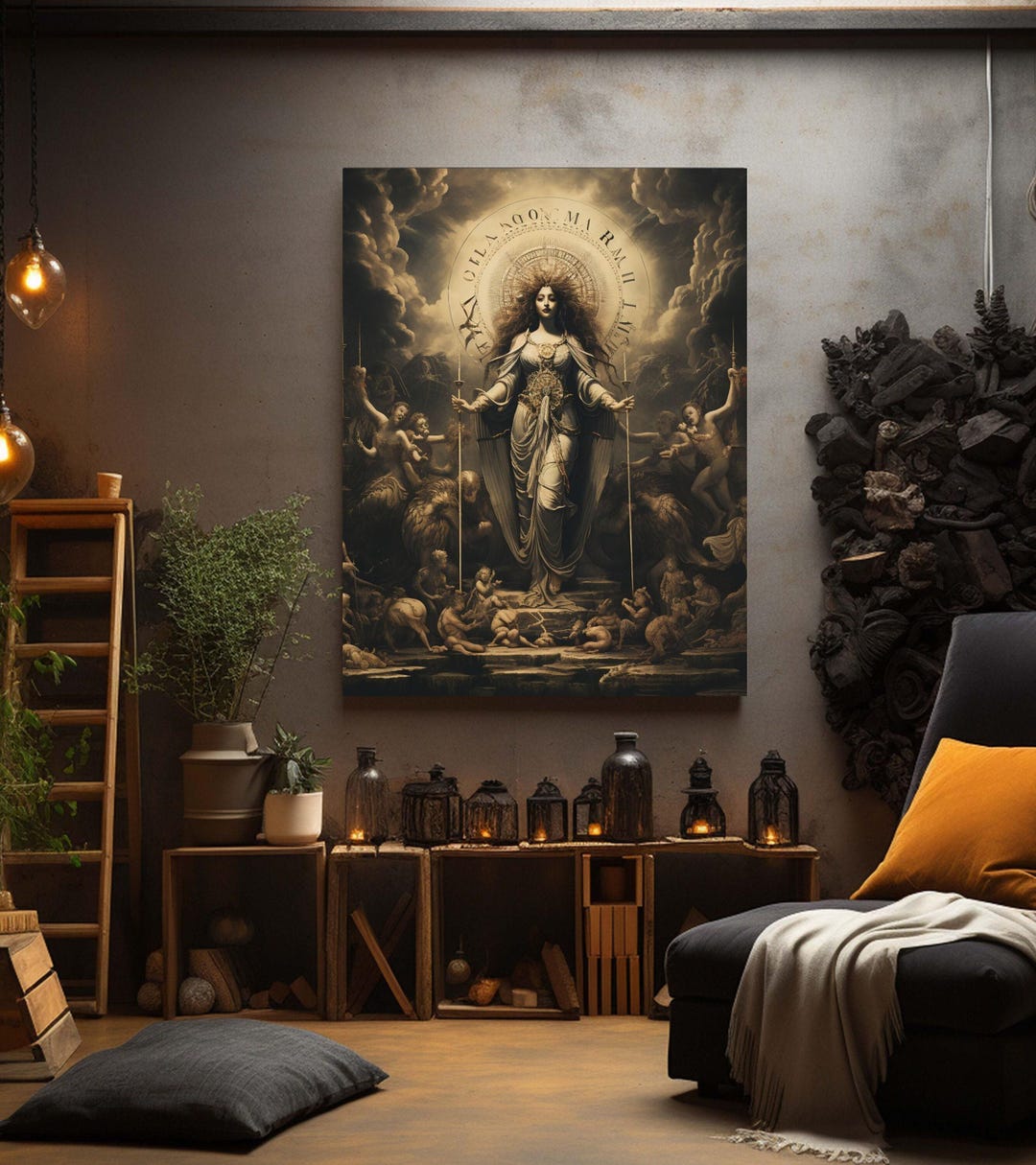 Mystical Ancient Goddess Vintage Canvas, Divine Feminine Canvas ...
