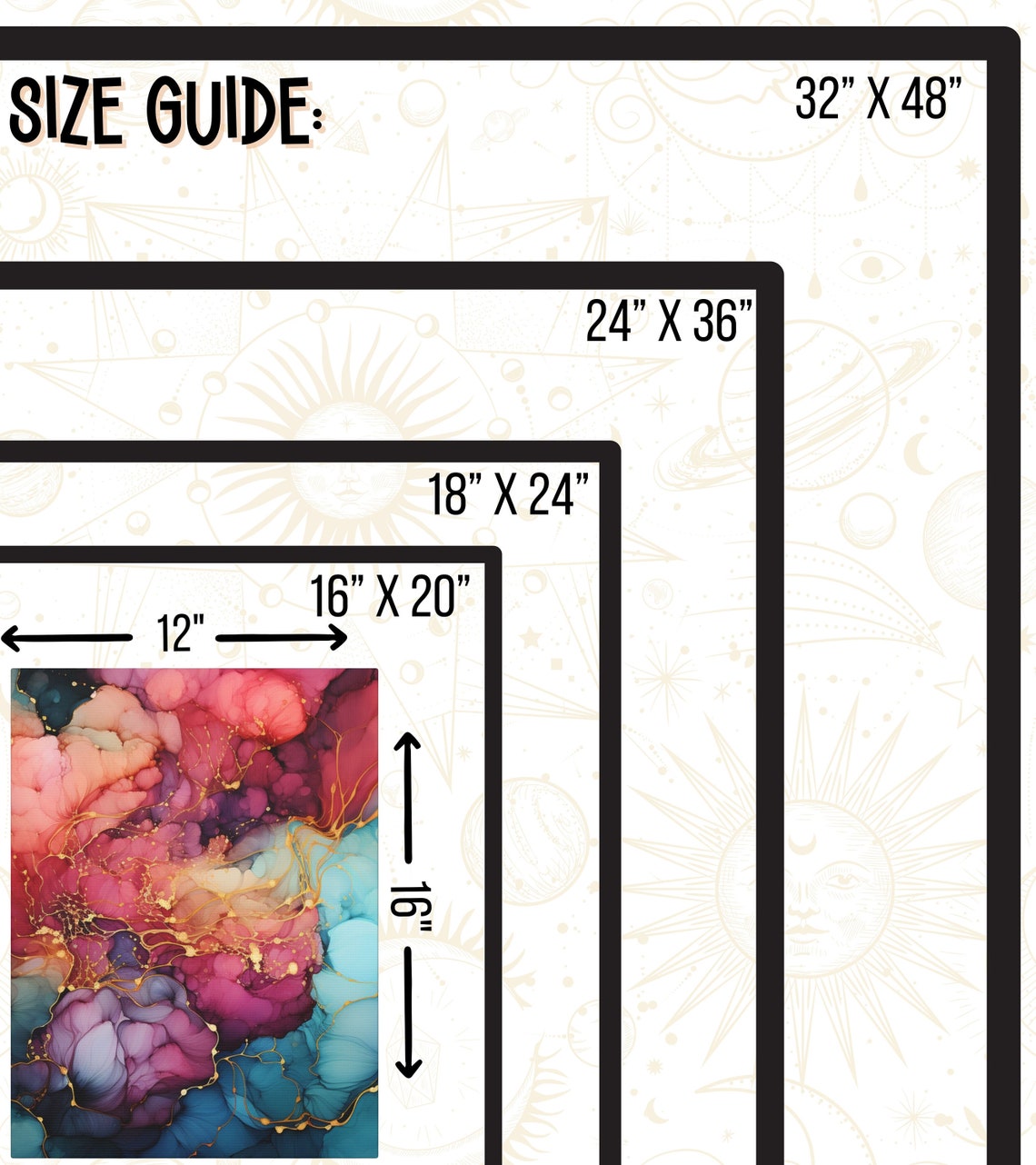 Alcohol Ink Canvas Wall Art, Alcohol Ink With Gold Accent Wall Art ...