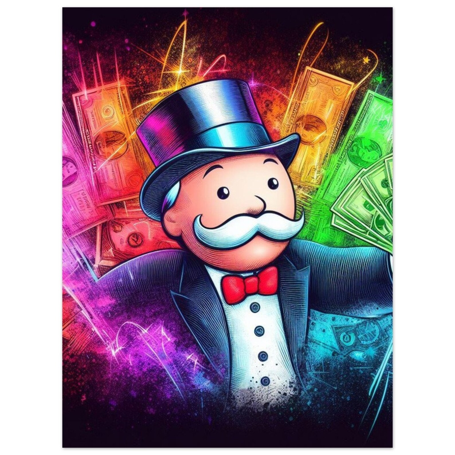 Colorful Monopoly Man Print Pop Art Wall Decor - Etsy
