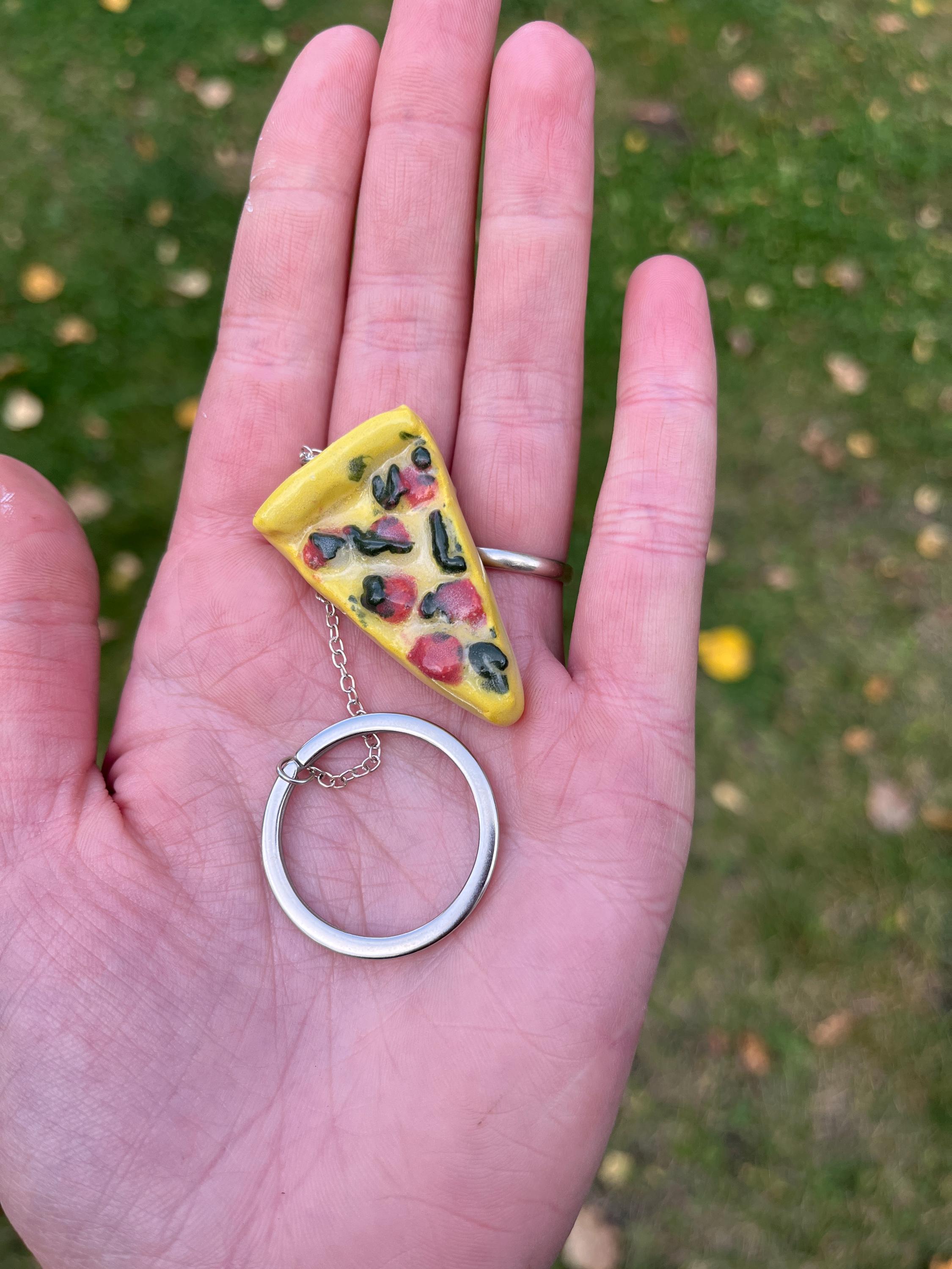 Clay Pizza Keychain - Etsy