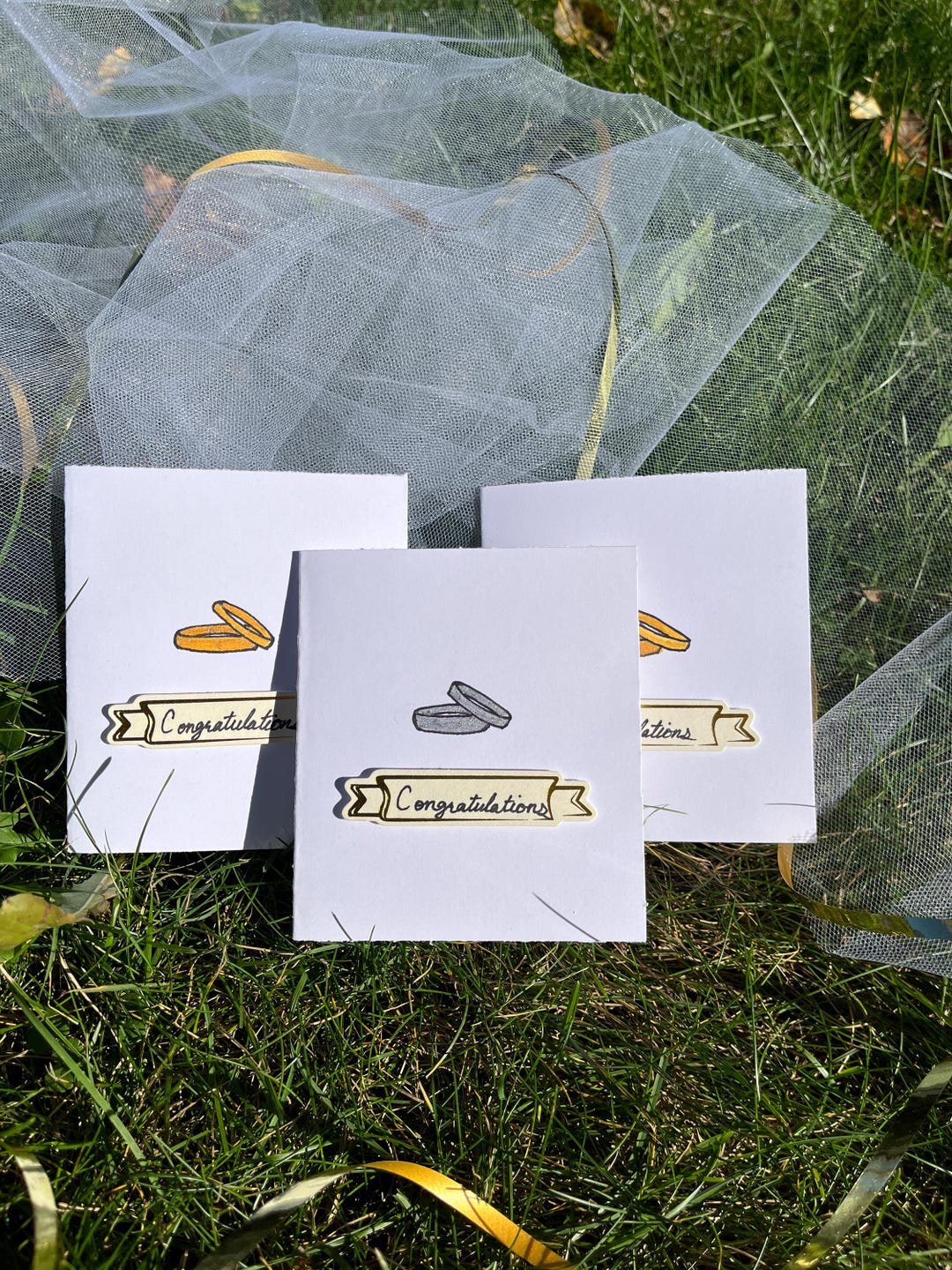 Congratulations Wedding Rings Card - Etsy