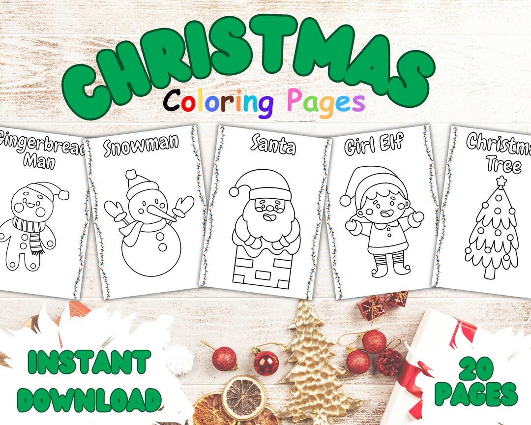 Christmas Coloring Pages Christmas Activity Christmas Coloring - Etsy