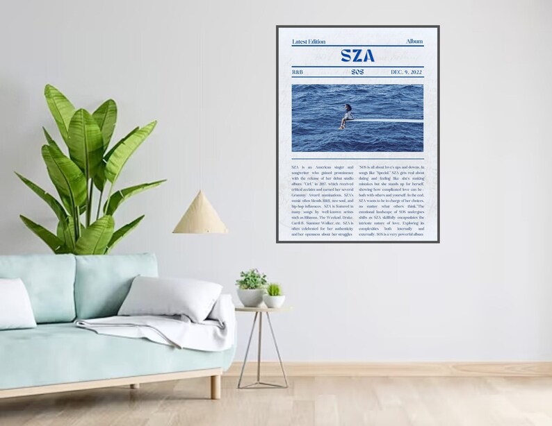 SZA Poster, SZA Album, Trendy SZA Poster, Sos Album Poster, Sza ...