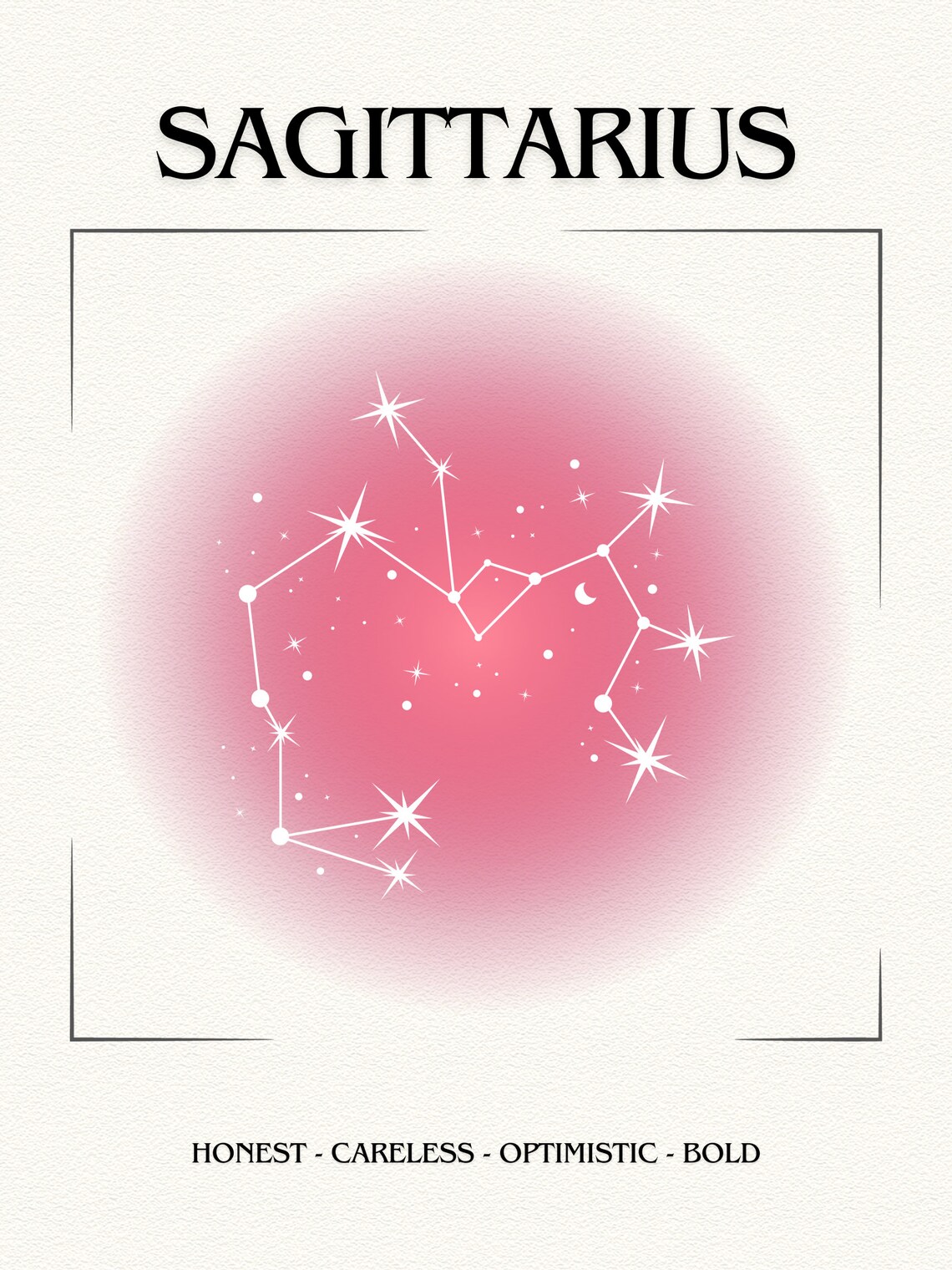 Sagittarius Poster, Sagittarius Zodiac Poster, Trendy Sagittarius Print ...