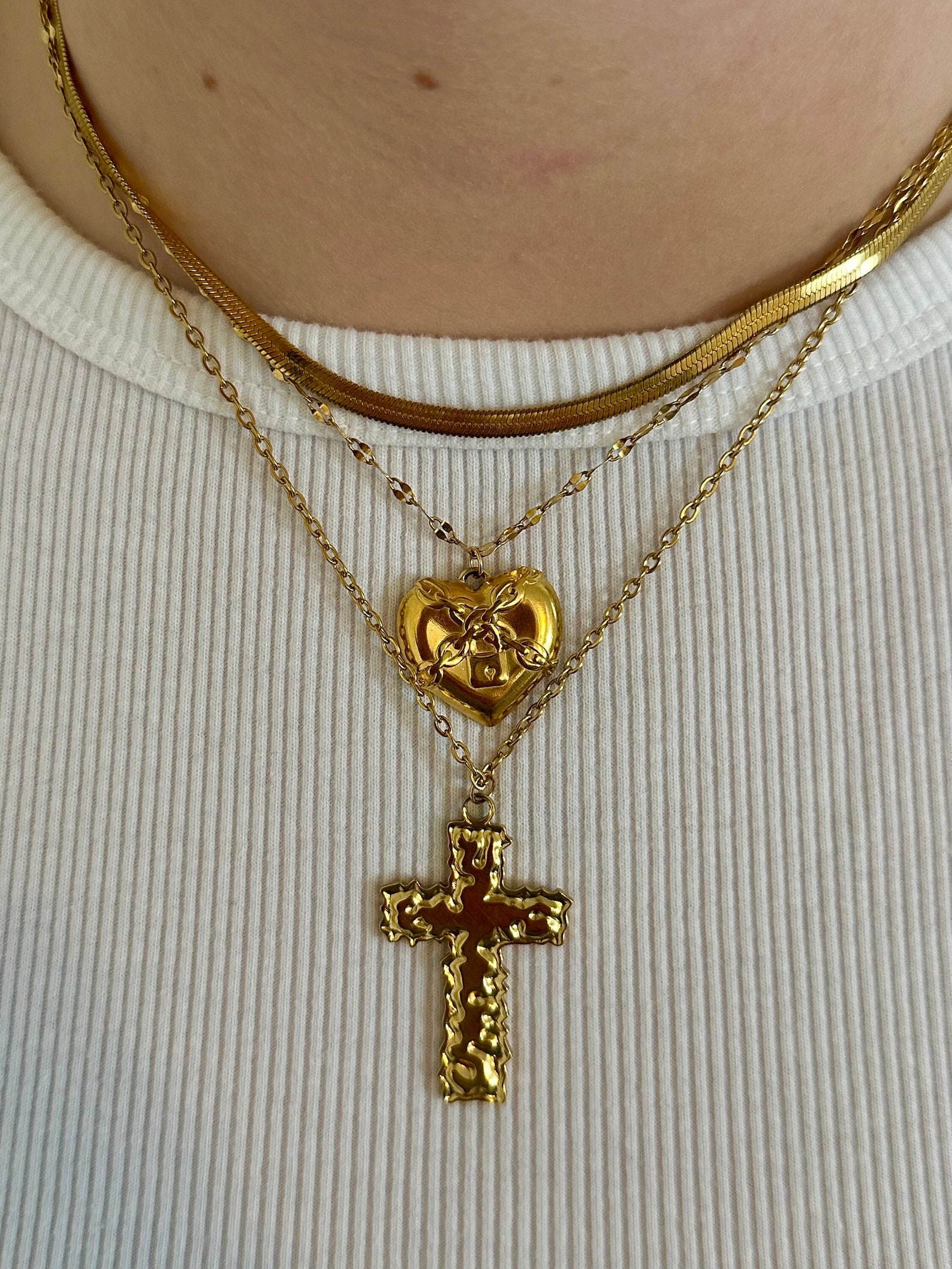 Gold Necklaces Trendy Gold Necklaces Gold Necklace Set Aesthetic Necklace Cross Necklace
