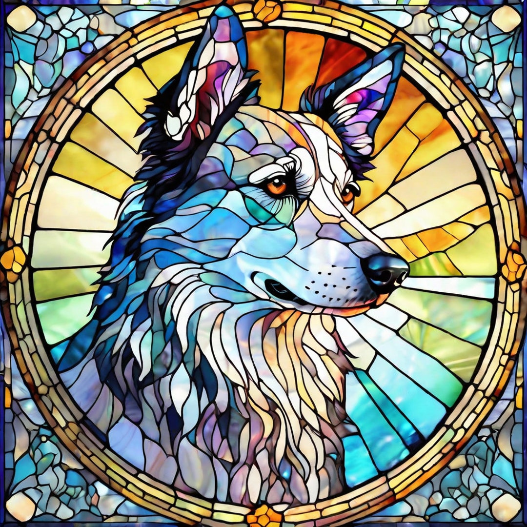 200 Stained Glass Dogs Bundle PNG - High Resolution Big Stained Wall ...