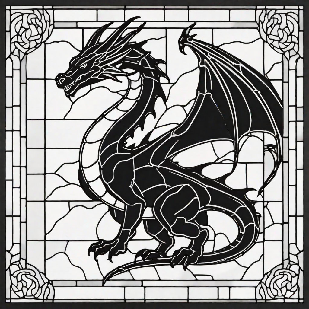 50 Stained Glass Dragons Bundle PNG - High Resolution Big Stained Wall ...