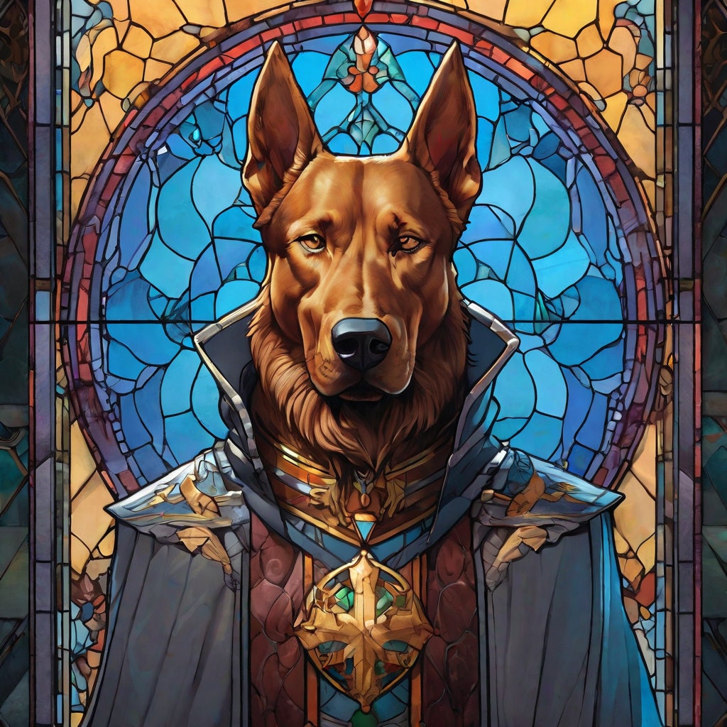200 Stained Glass Dogs Bundle PNG - High Resolution Big Stained Wall ...
