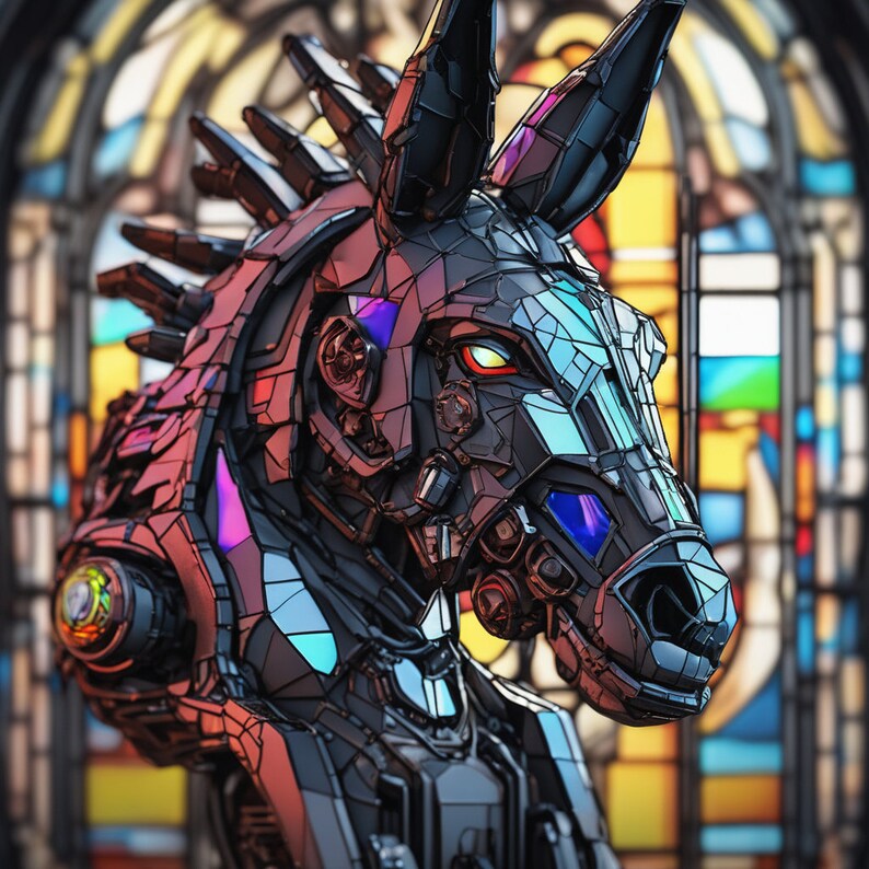 50 Stained Glass Donkeys Bundle PNG - High Resolution Big Stained Wall ...