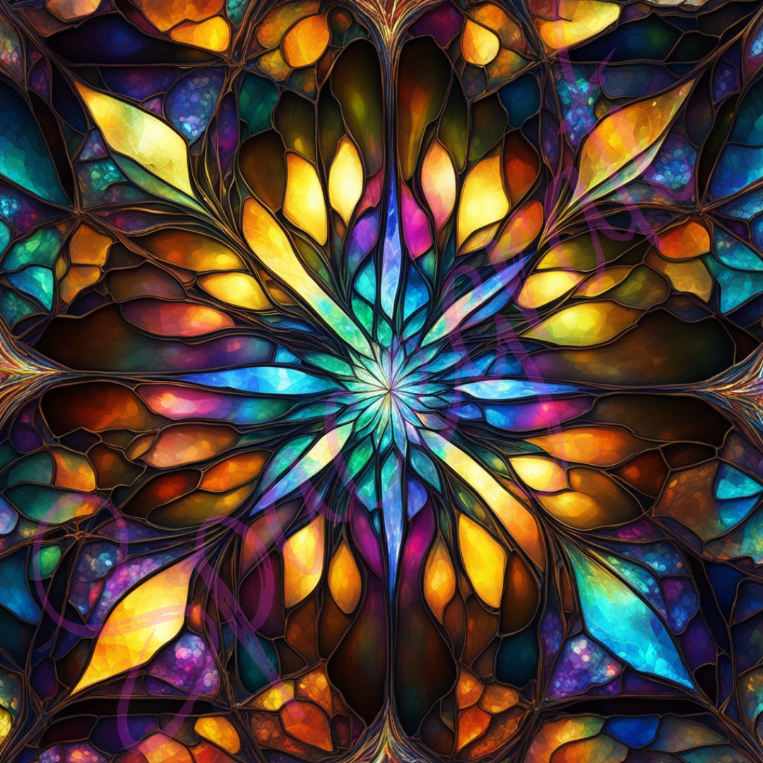 25 Stained Glass Snowflake Bundle PNG - High Resolution Big Stained ...