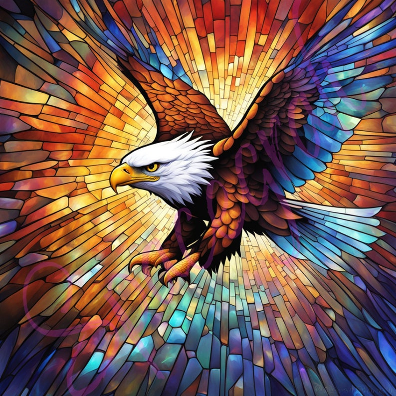 25 Stained Glass Eagle Bundle PNG - High Resolution Big Stained Wall ...