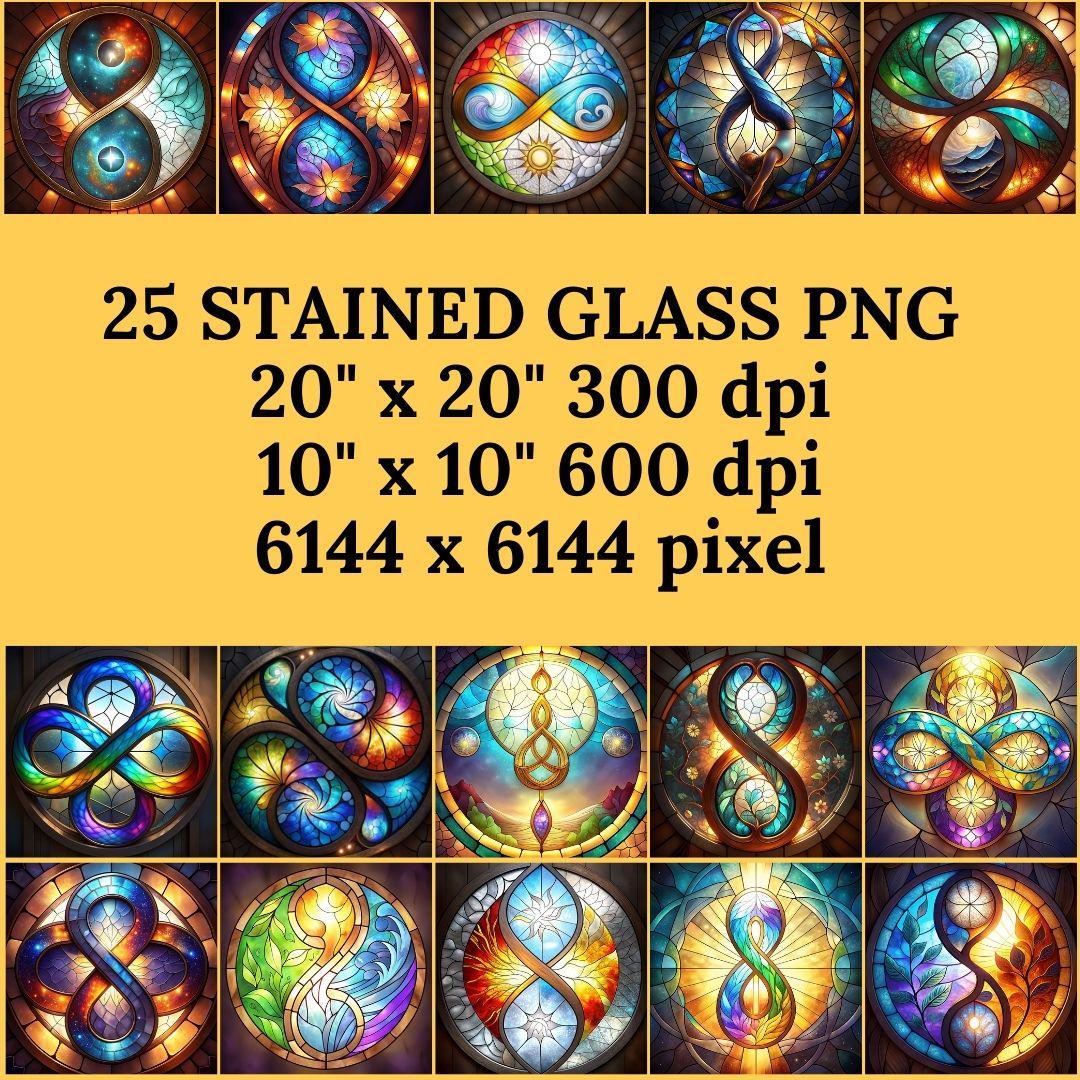 25 Stained Glass Yoga Infinity Symbol Bundle PNG - High-resolution Wall ...