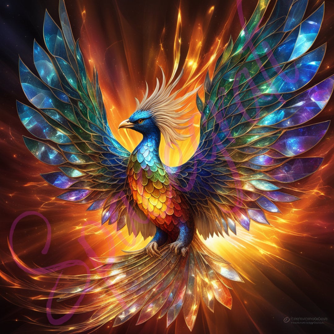 50 Stained Glass Phoenix Bundle PNG High Resolution Big Stained Wall Art Bundle Glass Paint ...