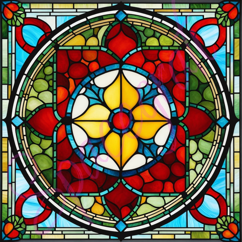 50 Stained Glass Suncatcher Bundle PNG - High Resolution Big Stained ...