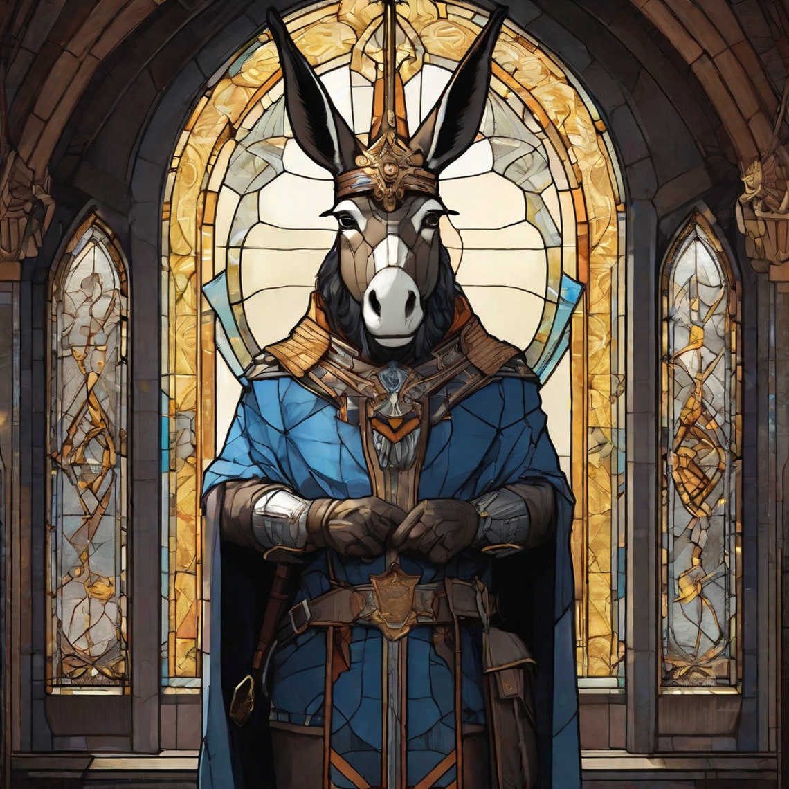 50 Stained Glass Donkeys Bundle PNG - High Resolution Big Stained Wall ...