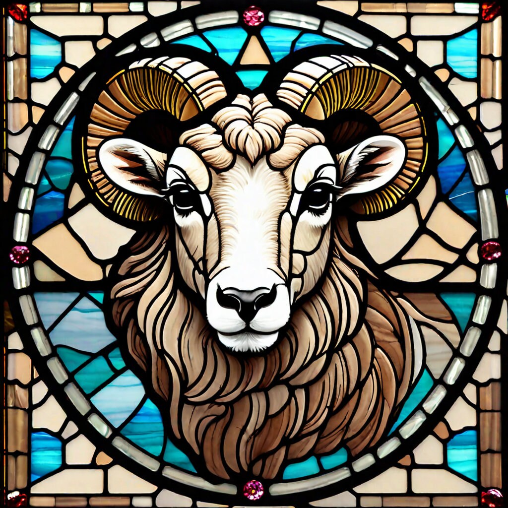 50 Stained Glass Rams Bundle PNG - High Resolution Big Stained Wall Art ...