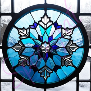 25 Stained Glass Snowflake Bundle PNG - High Resolution Big Stained ...