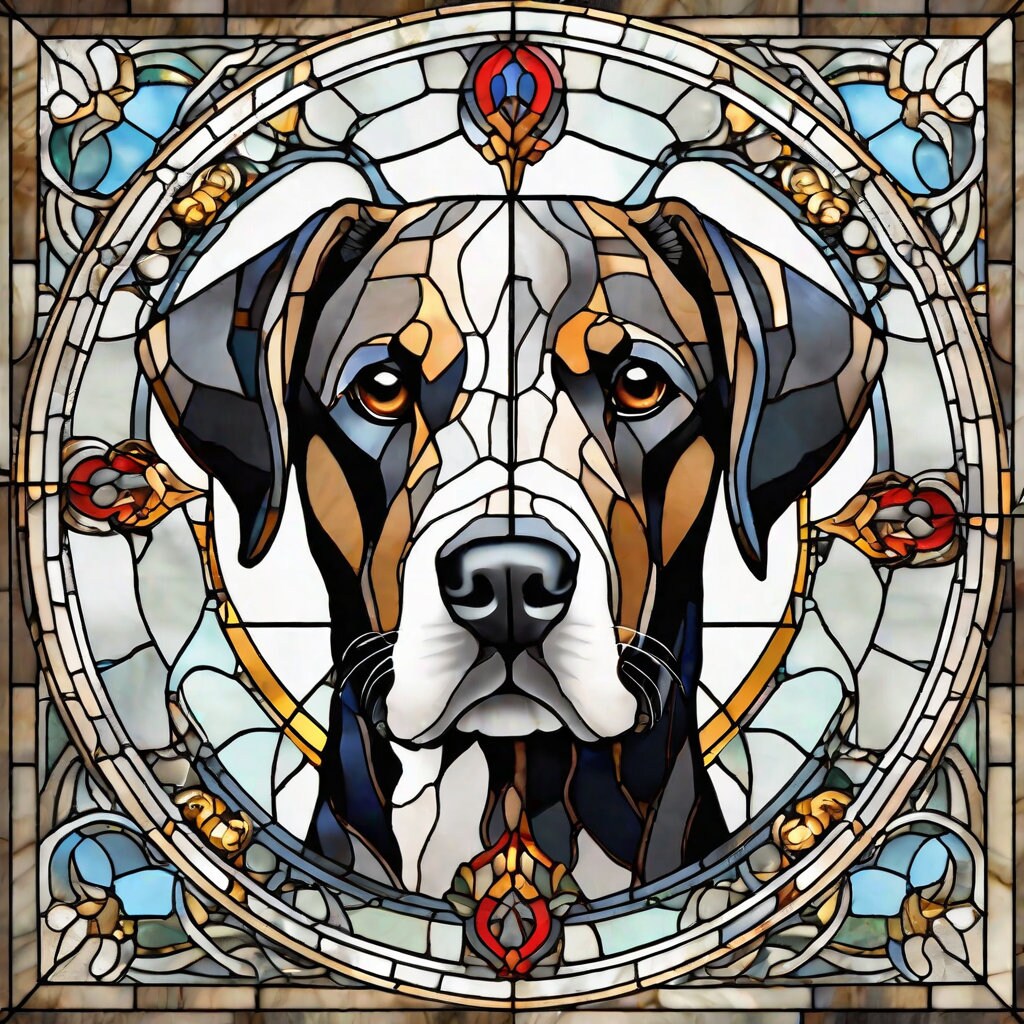 200 Stained Glass Dogs Bundle PNG - High Resolution Big Stained Wall ...