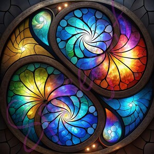 25 Stained Glass Yoga Infinity Symbol Bundle PNG - High-resolution Wall ...