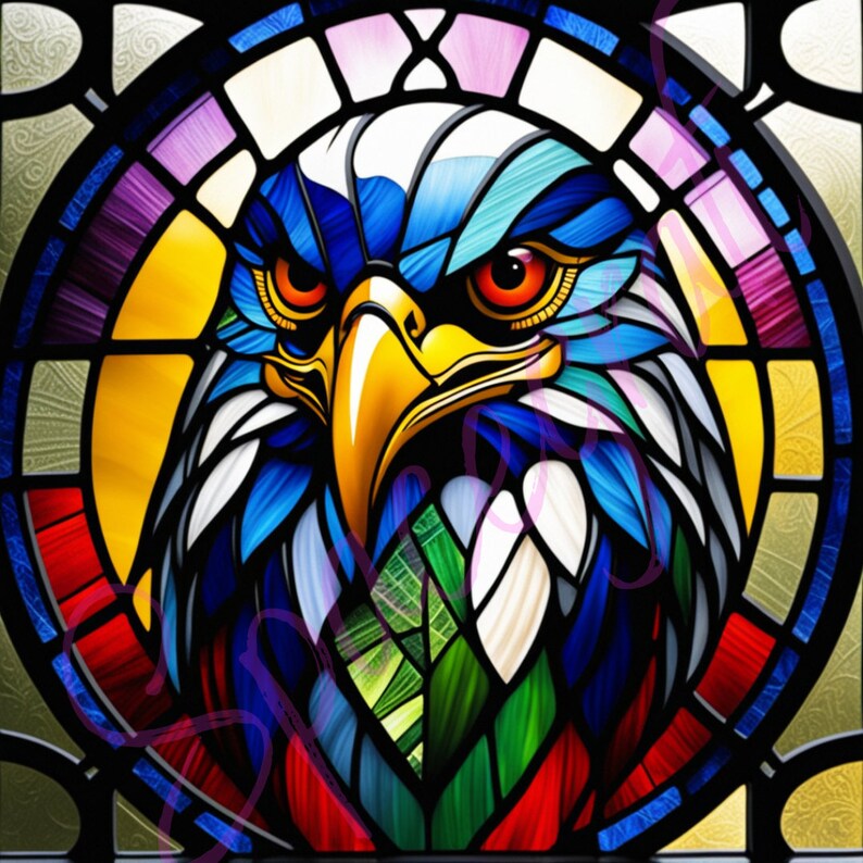 25 Stained Glass Eagle Bundle PNG - High Resolution Big Stained Wall ...