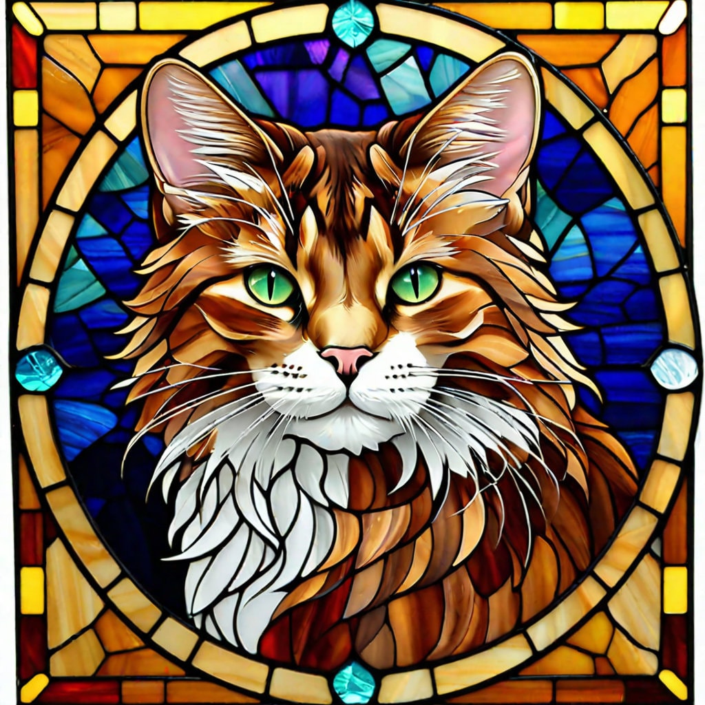 200 Stained Glass Cats Bundle PNG - High Resolution Big Stained Wall ...