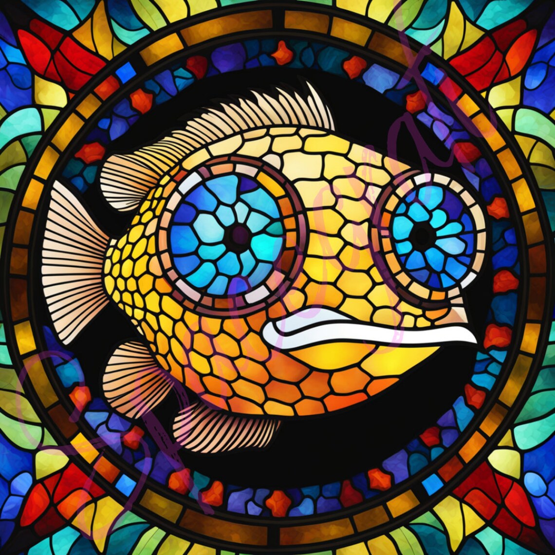 50 Stained Glass Puffer Bundle PNG - High Resolution Big Stained Wall ...