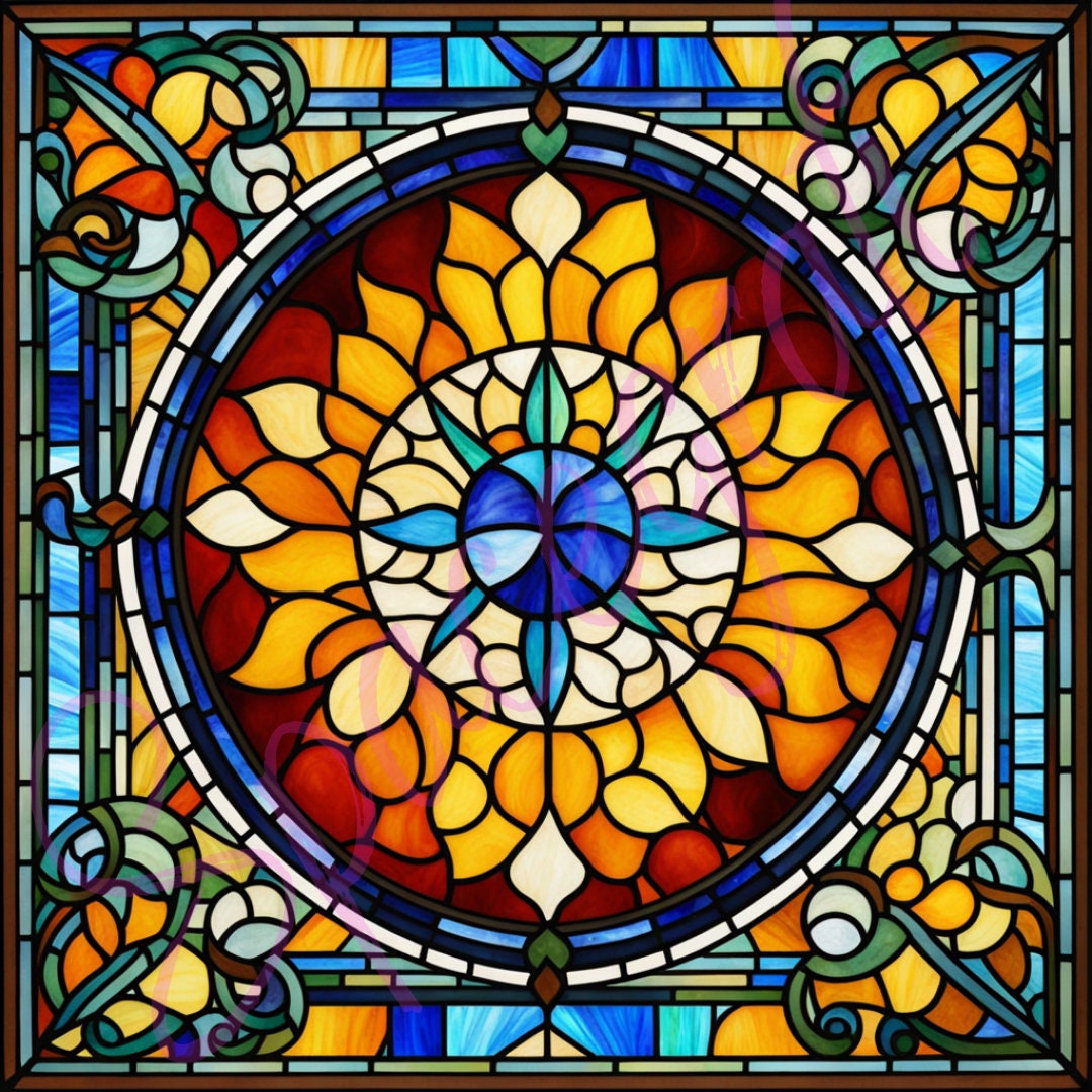 50 Stained Glass Suncatcher Bundle PNG - High Resolution Big Stained ...