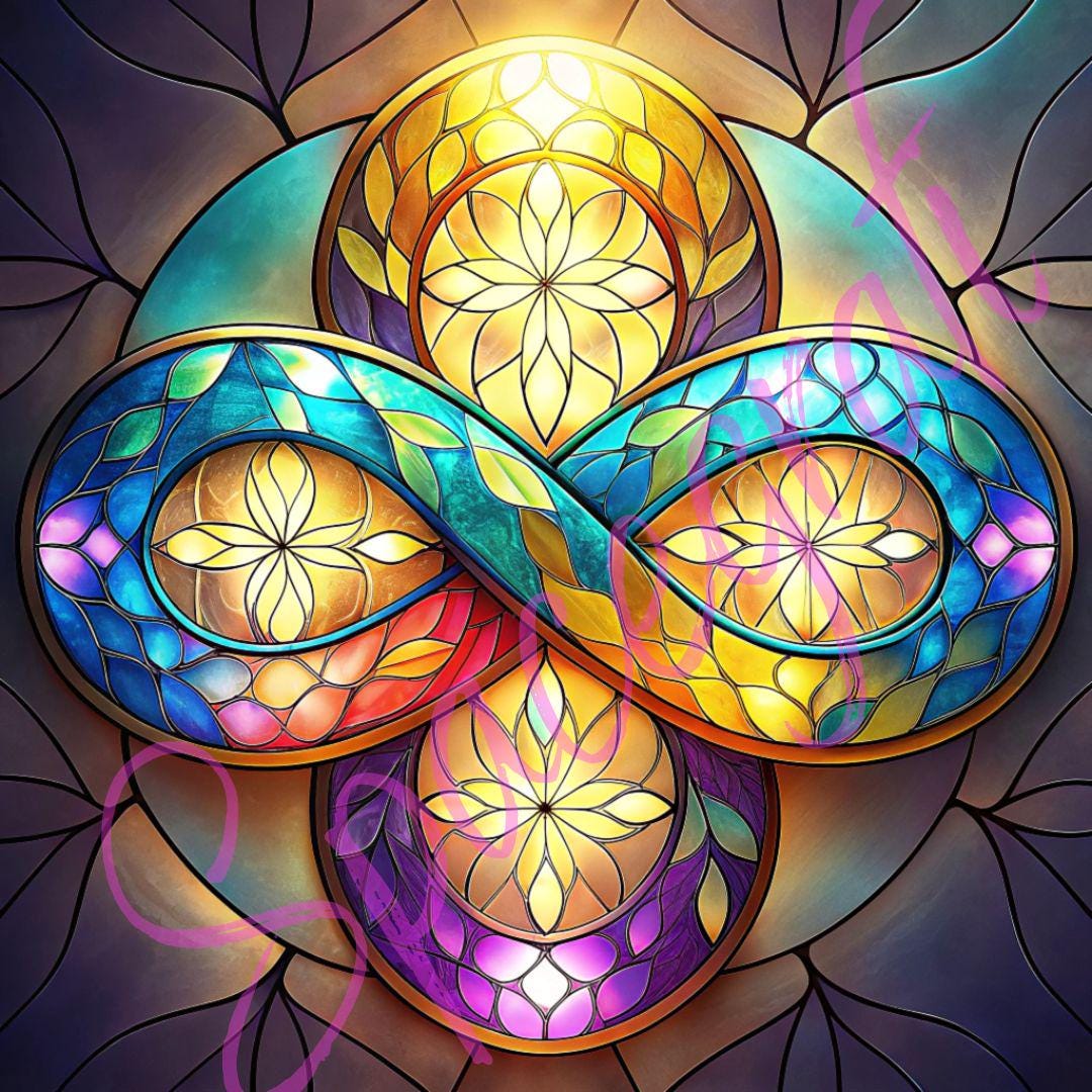 25 Stained Glass Yoga Infinity Symbol Bundle PNG - High-resolution Wall ...