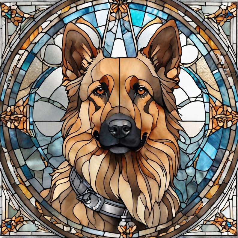 200 Stained Glass Dogs Bundle PNG - High Resolution Big Stained Wall ...