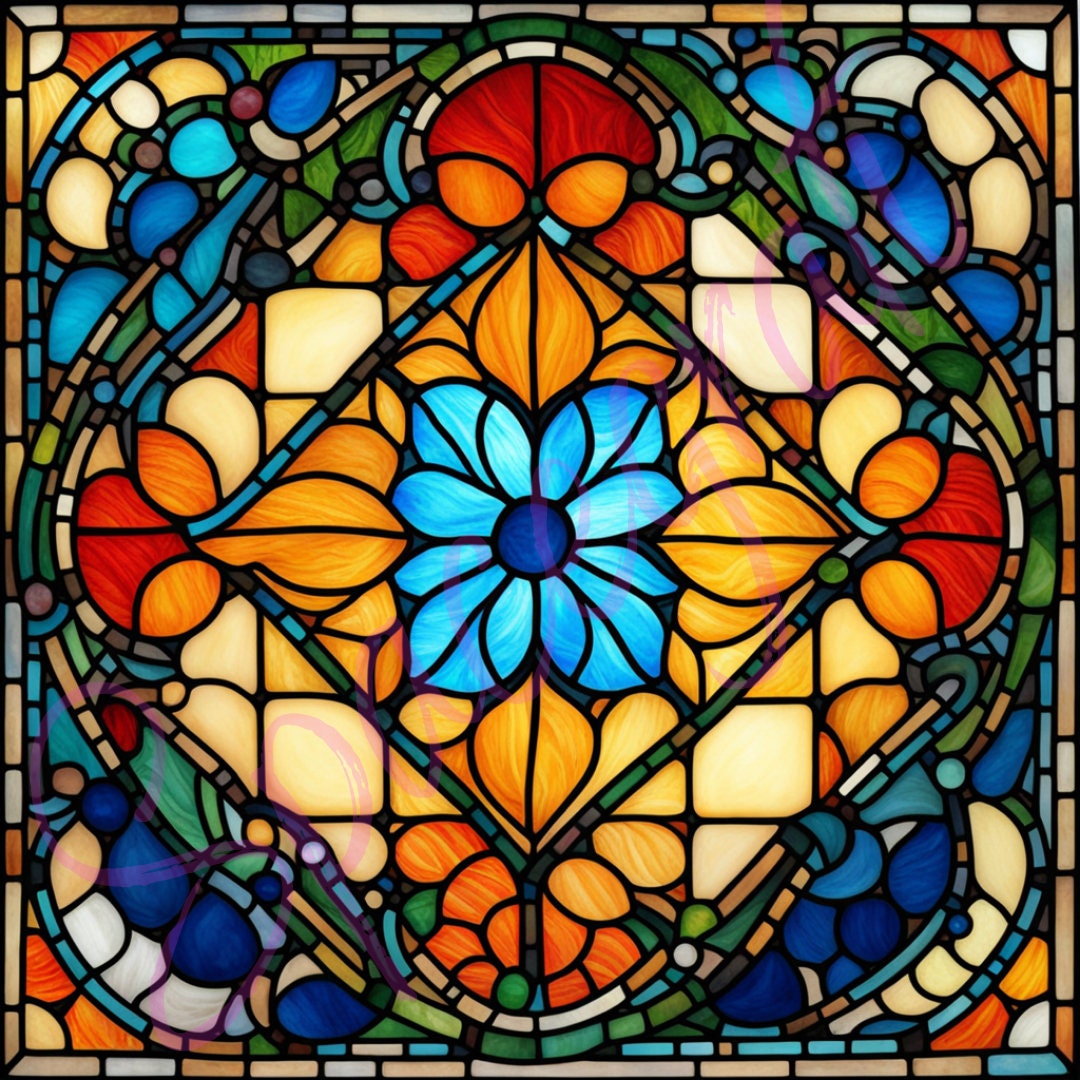 50 Stained Glass Suncatcher Bundle PNG - High Resolution Big Stained ...