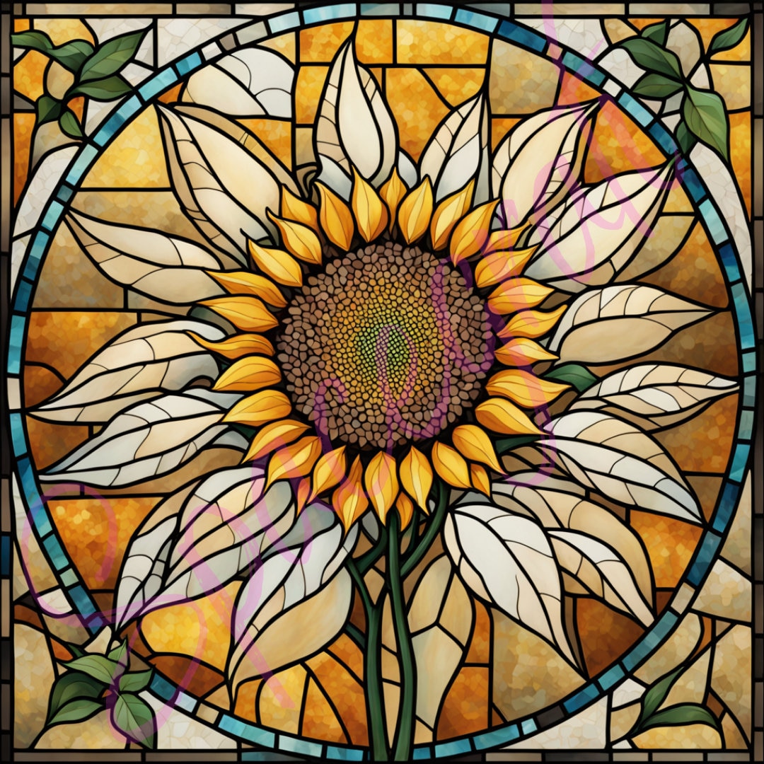 50 Stained Glass Sunflower Bundle PNG - High Resolution Big Stained ...