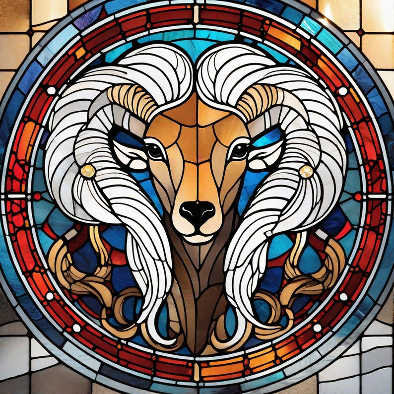 50 Stained Glass Rams Bundle PNG - High Resolution Big Stained Wall Art ...