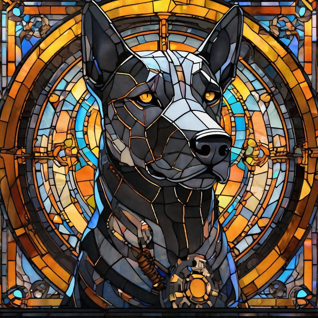 200 Stained Glass Dogs Bundle PNG - High Resolution Big Stained Wall ...