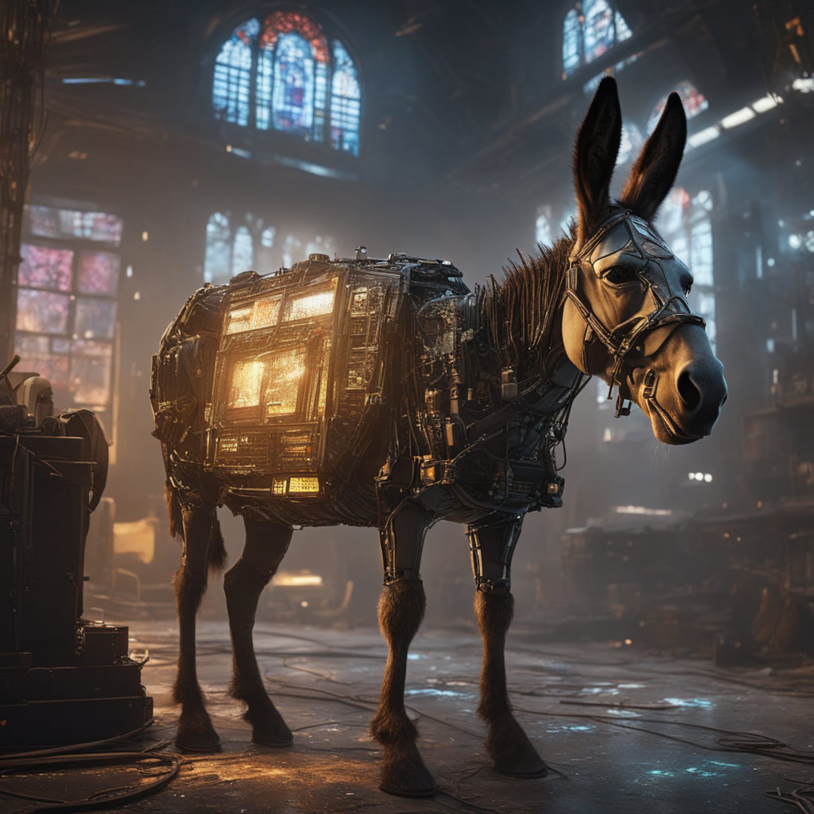 50 Stained Glass Donkeys Bundle PNG - High Resolution Big Stained Wall ...